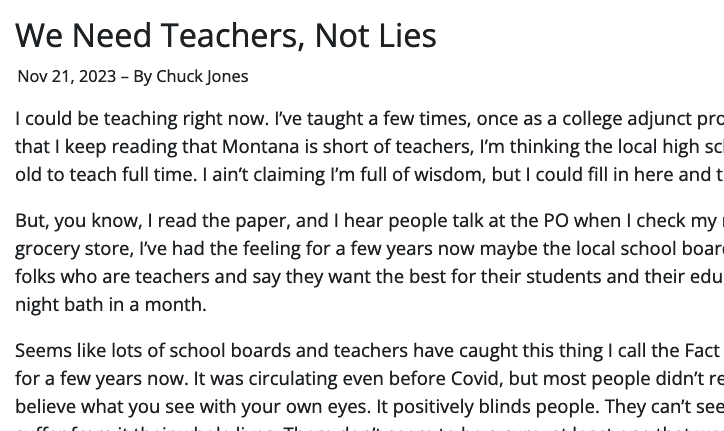 We Need Teachers, Not Lies | Montana GOP LOL - It's not funny that the ...